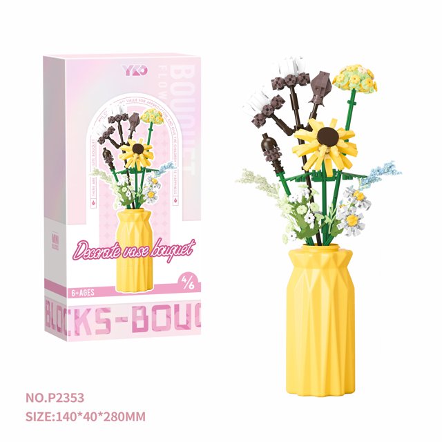 Building block vases, DIY assembled a total of six freely matched with ...