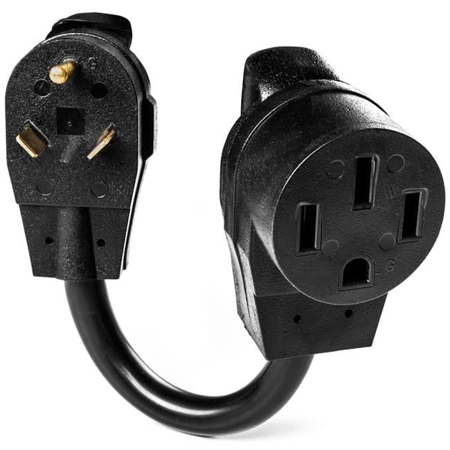 12 in. 30A RV Dogbone Electrical Adapter with Easy Grip Handle ...