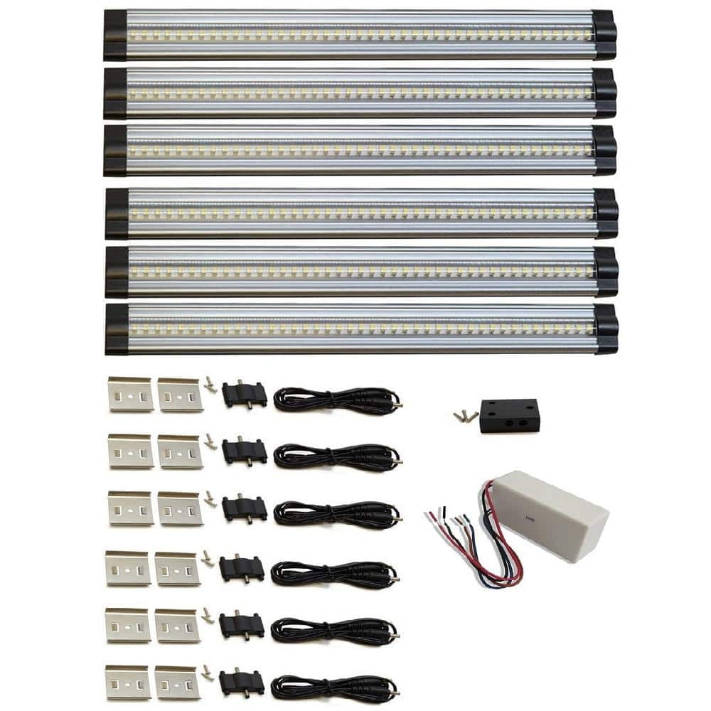 12 in. 4000K Neutral White Dimmable LED 6-Strip Light Hard-Wired ...