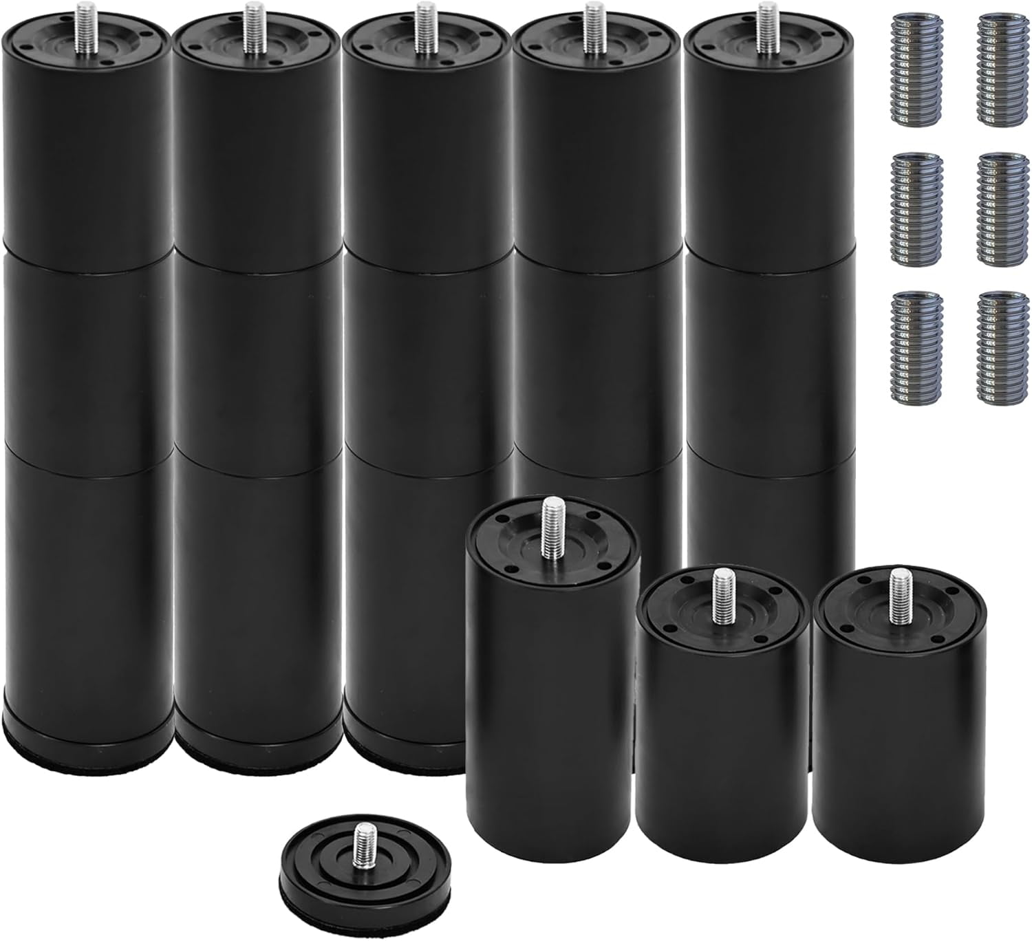 12 in 6 Adjustable Bed Legs Threading Bed Legs Support for Heavy Duty ...