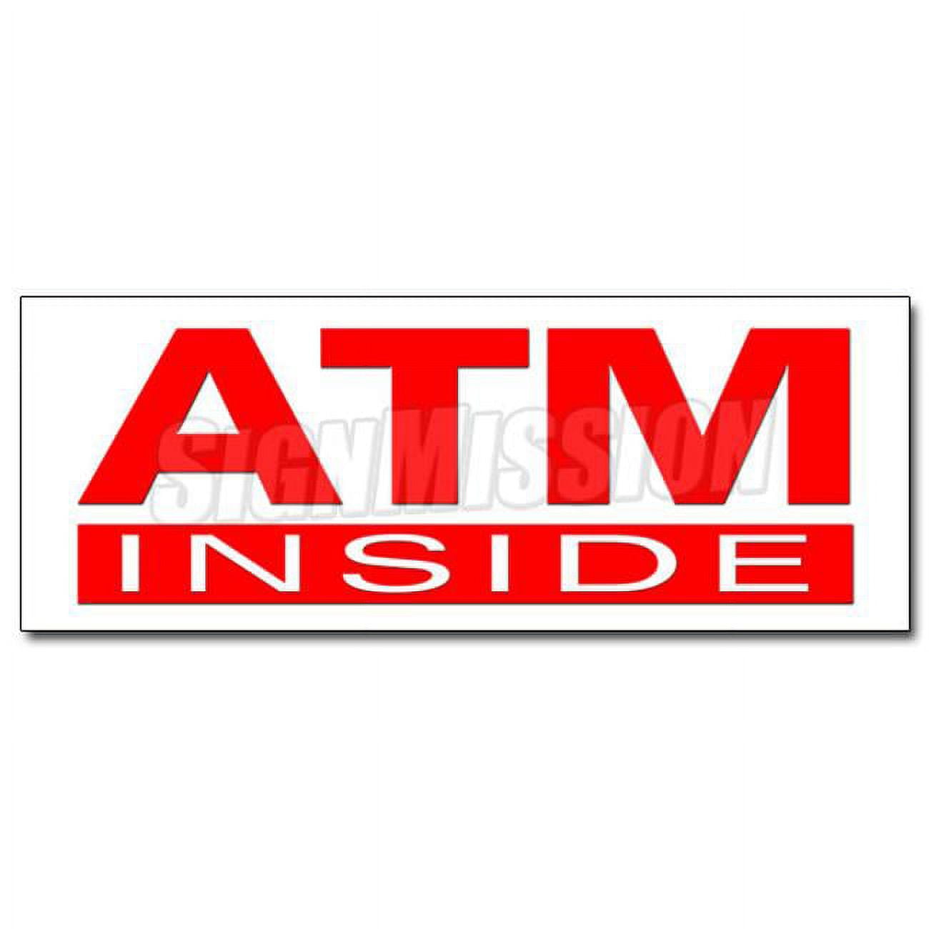 12 in. ATM Inside Decal Sticker - Cash Machine Money Automatic Teller ...