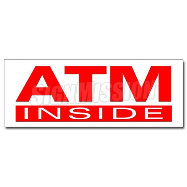 12 in. ATM Inside Decal Sticker - Cash Machine Money Automatic Teller ...