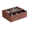 12" in BROWN LEATHER TEMPERED GLASS MEN VALET BOX - Walmart.com