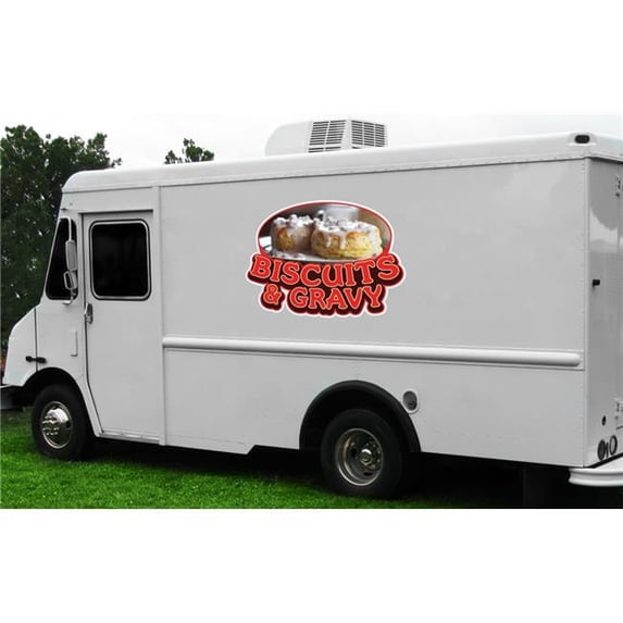 12 in. Biscuits & Gravy Concession Decal Sign - Cart Trailer Stand ...