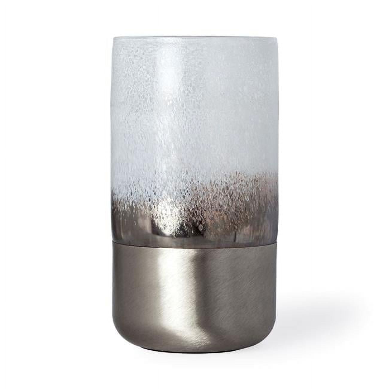 12 in. Brushed Silver Glass Vase - Walmart.com