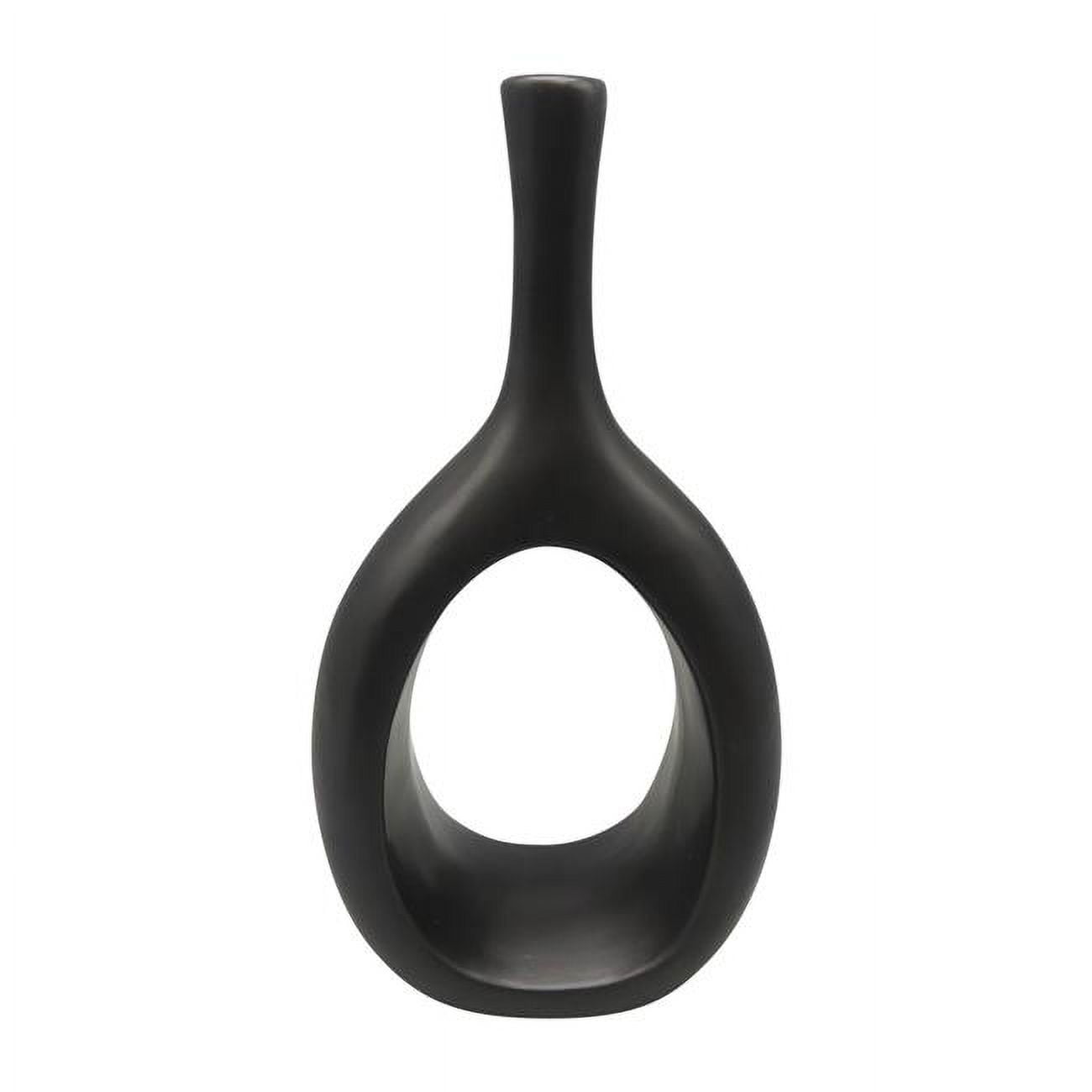 12 in. Ceramic Curved Open Cut Out Vase, Black - Walmart.com
