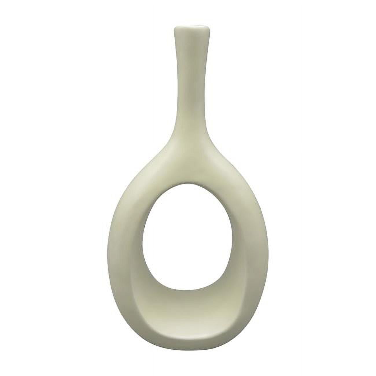 12 in. Ceramic Curved Open Cut Out Vase, Ivory & Beige - Walmart.com