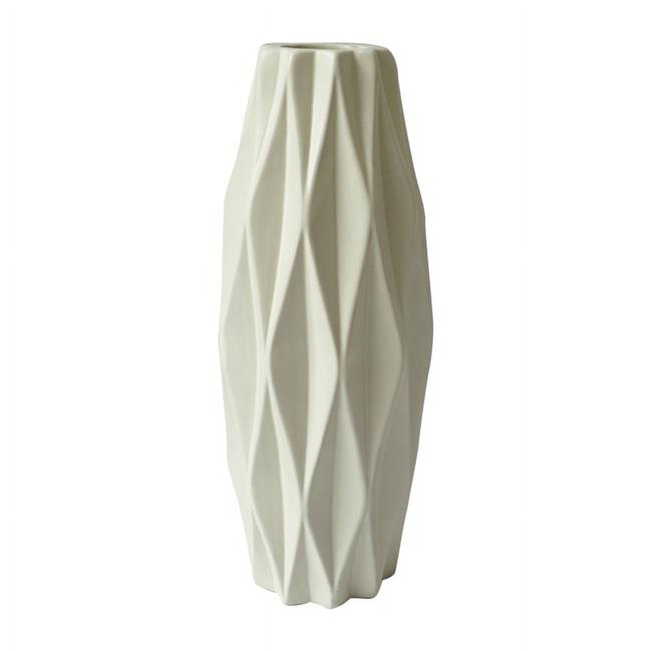 12 in. Ceramic Flutter Vase, Cream - Walmart.com