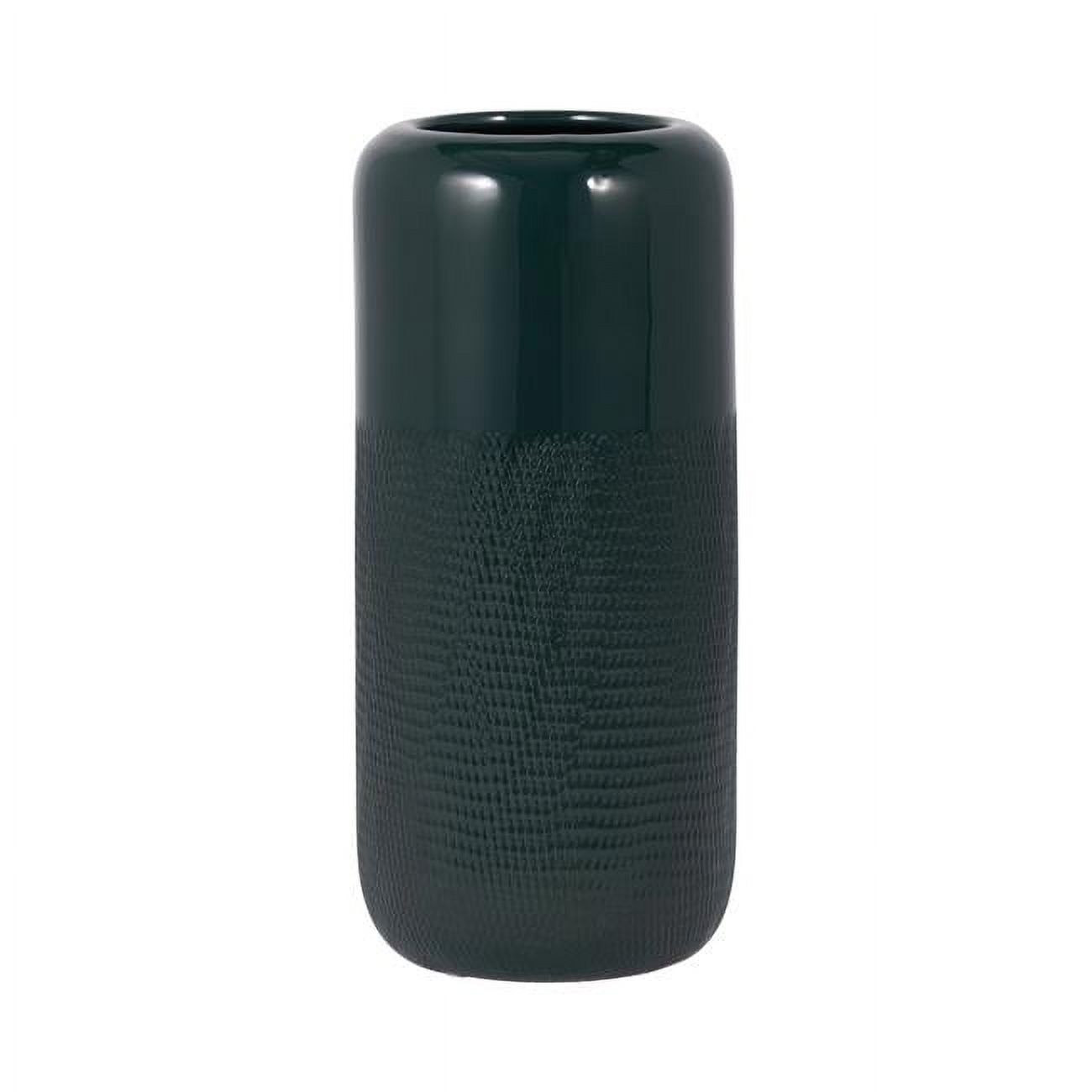 12 in. Ceramic Grooved Vase, Green - Walmart.com