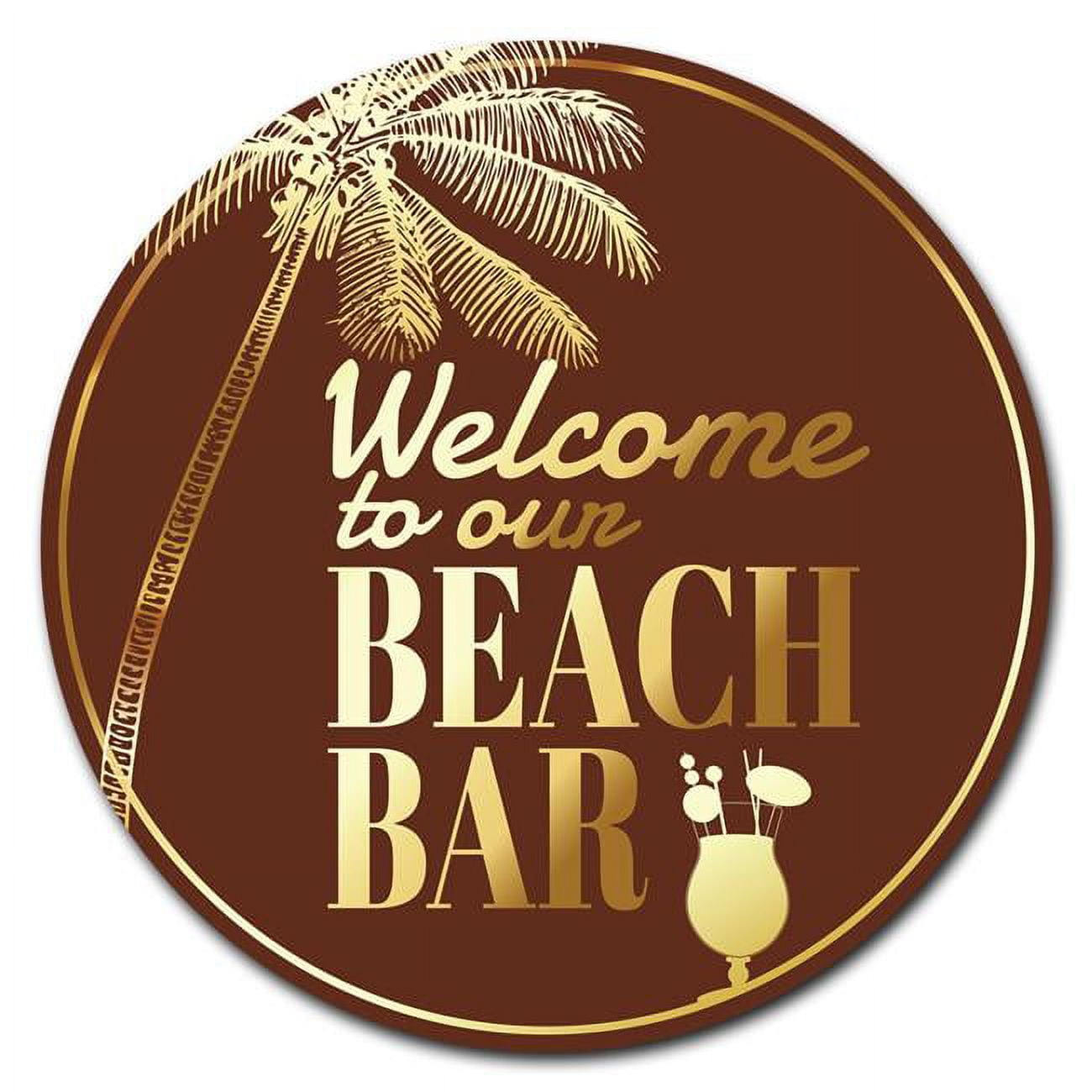 12 in. Circular Rigid Plastic Sign - Beach Bar - Walmart.com