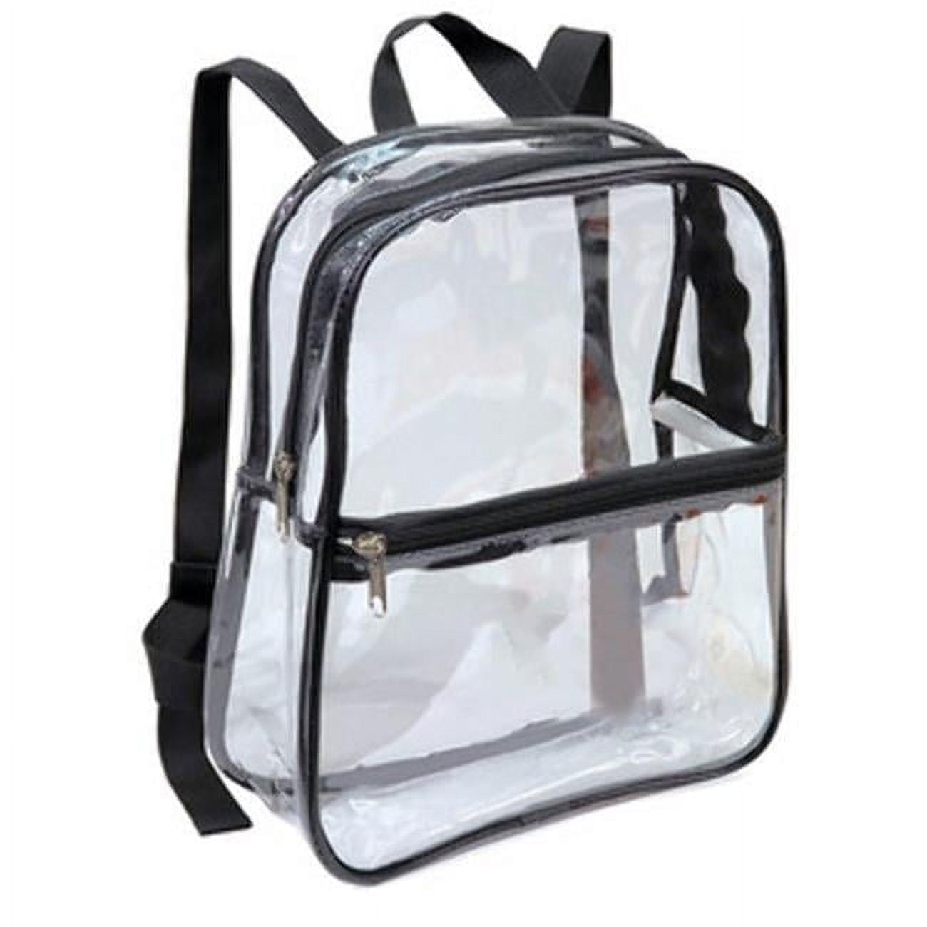 12 in. Clear Backpacks, Black Trim - Pack of 60 - Walmart Business Supplies
