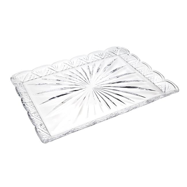 12 in. Clear Rectangle Crystal Serving Tray - Walmart.com