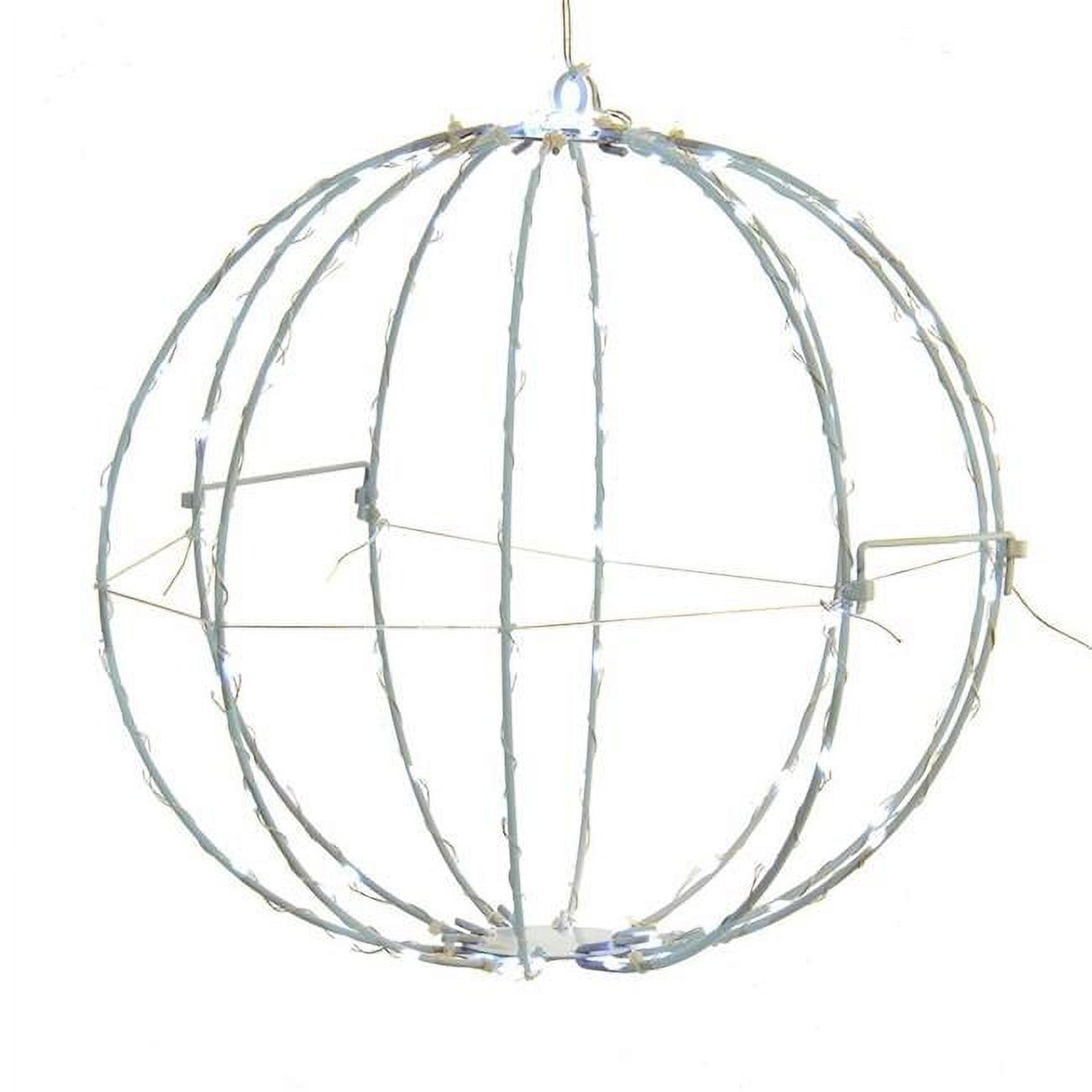 12 in. Cool White Superbright LED Clear Wire Foldable Metal Sphere ...