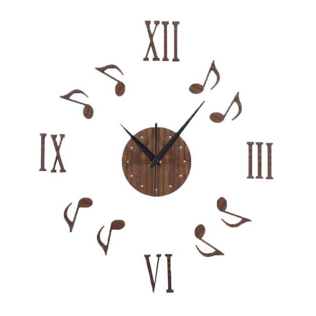 12 in. DIY Musical Note Sticker Home Decor Modern Wall Clocks - Walmart.com