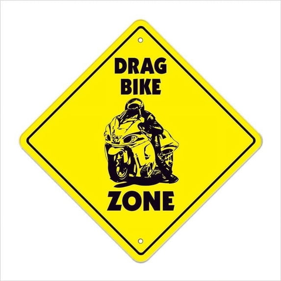 12 in. Drag Bike Zone Xing Crossing Sign - Walmart.com