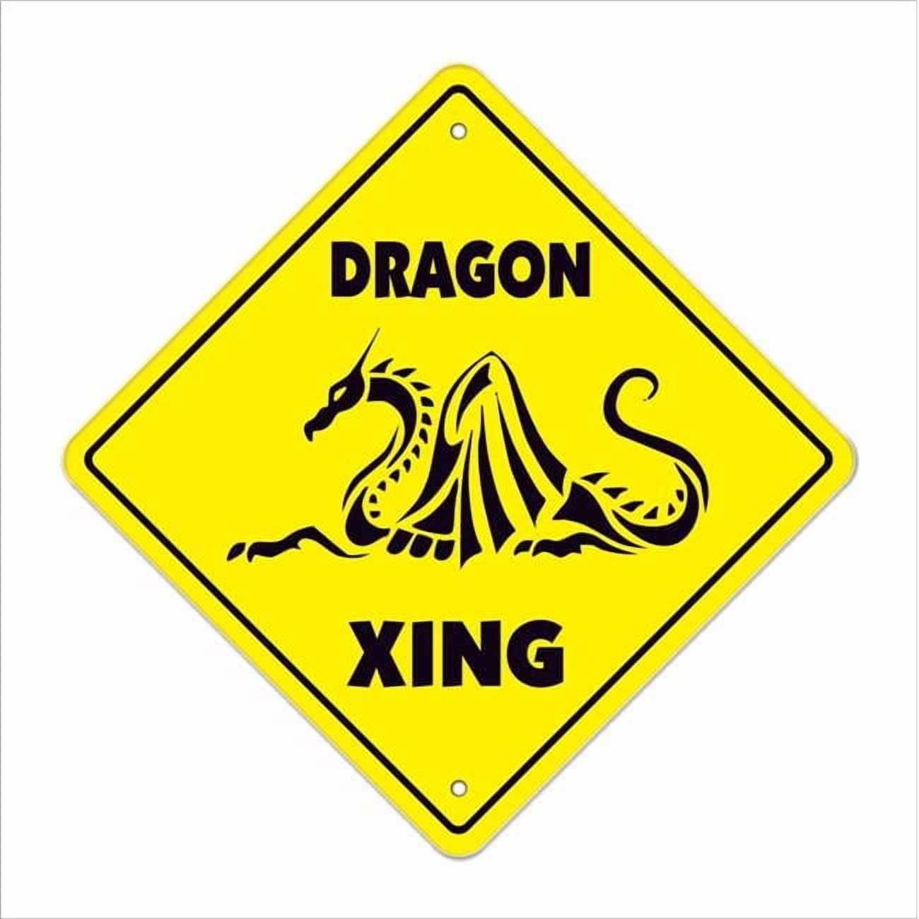 12 in. Dragon Zone Xing Crossing Sign - Walmart.com