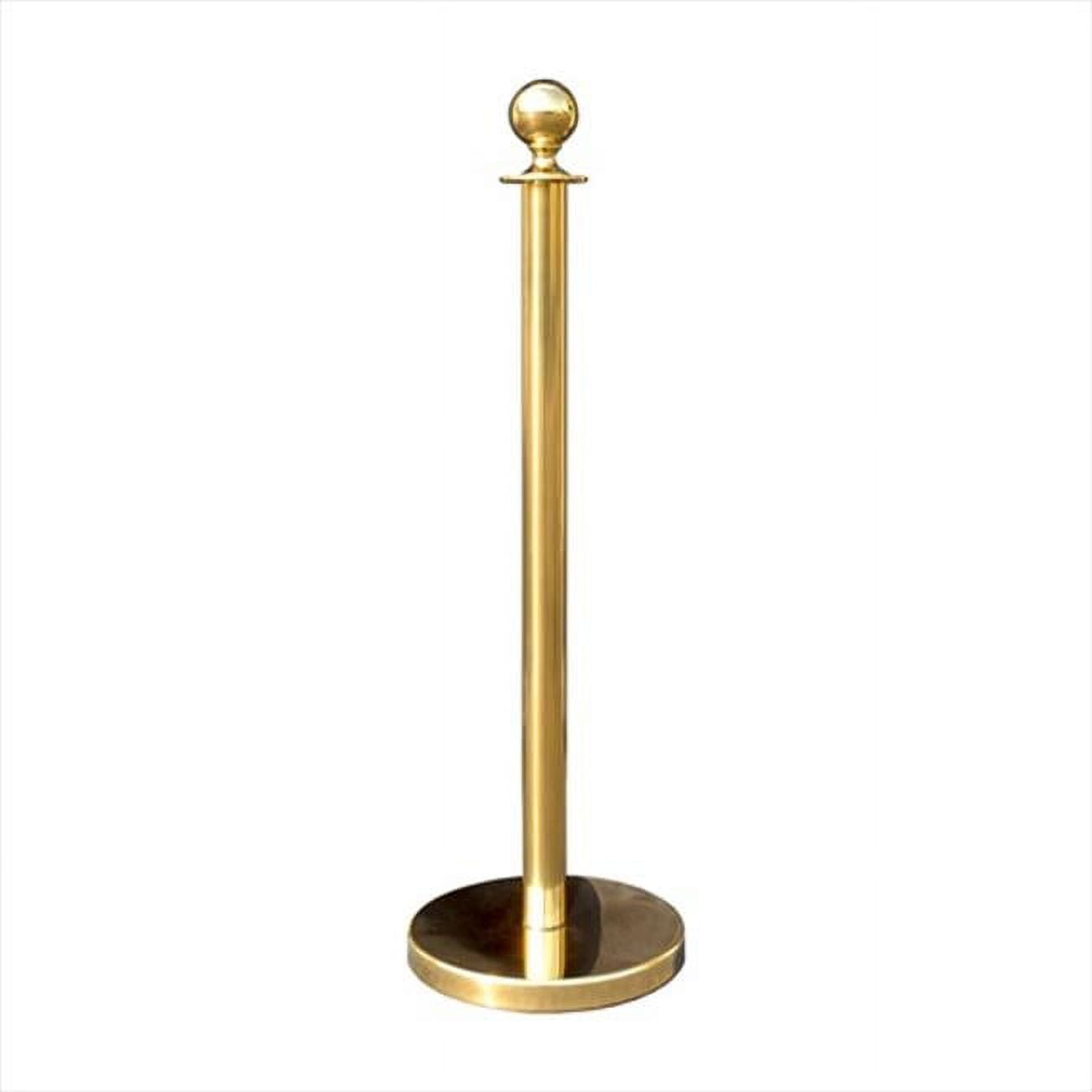 12 in. Flat Base Crown Gold Stainless Steel Post with Crown Post Ring ...