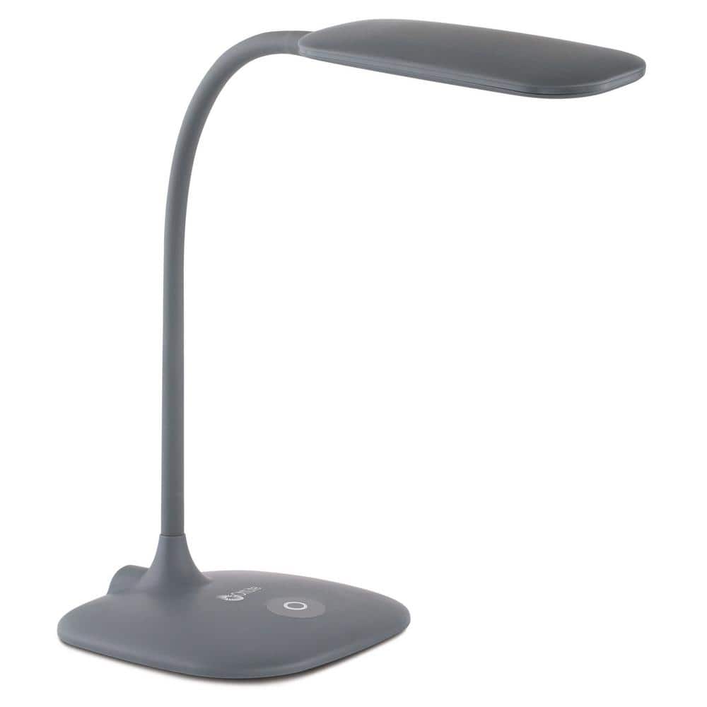 12 in. Gray Soft Touch LED Desk Lamp with Integrated LED - Walmart.com