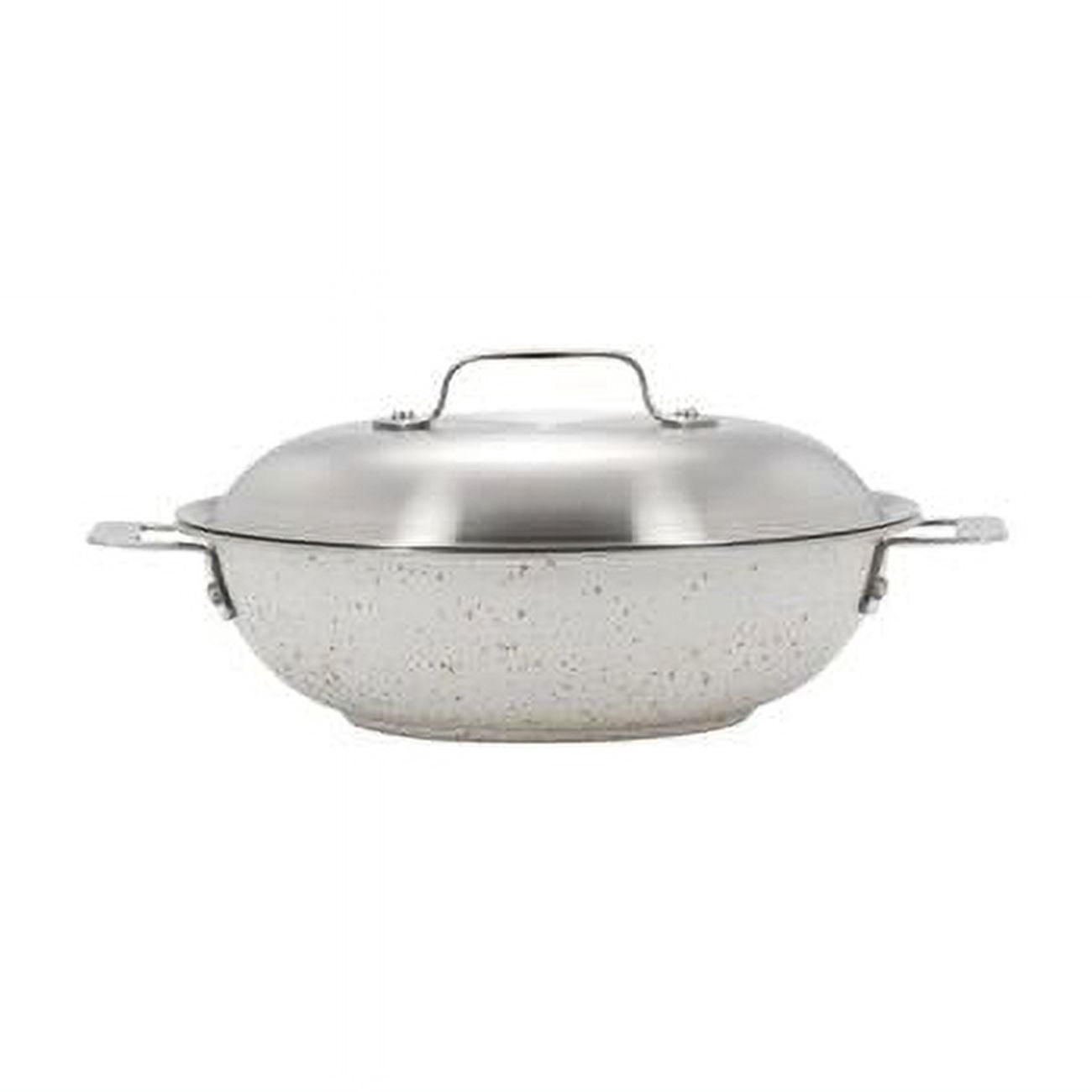 12 in. Hotstone Desert Cucina Chefs Pan with Lid & 2 Side Handles ...