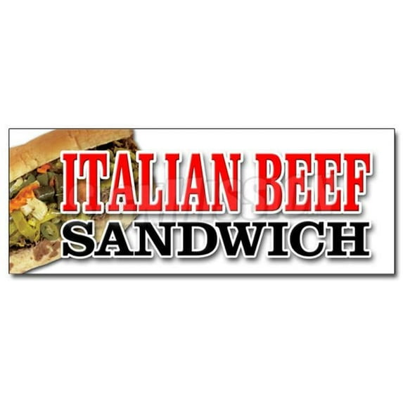 12 in. Italian Beef Sandwich Decal Sticker - Salami Meat Deli Italian ...