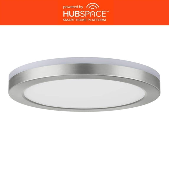 12 in. LED Flush Mount Smart CCT and RGB Selectable Brushed Nickel ...