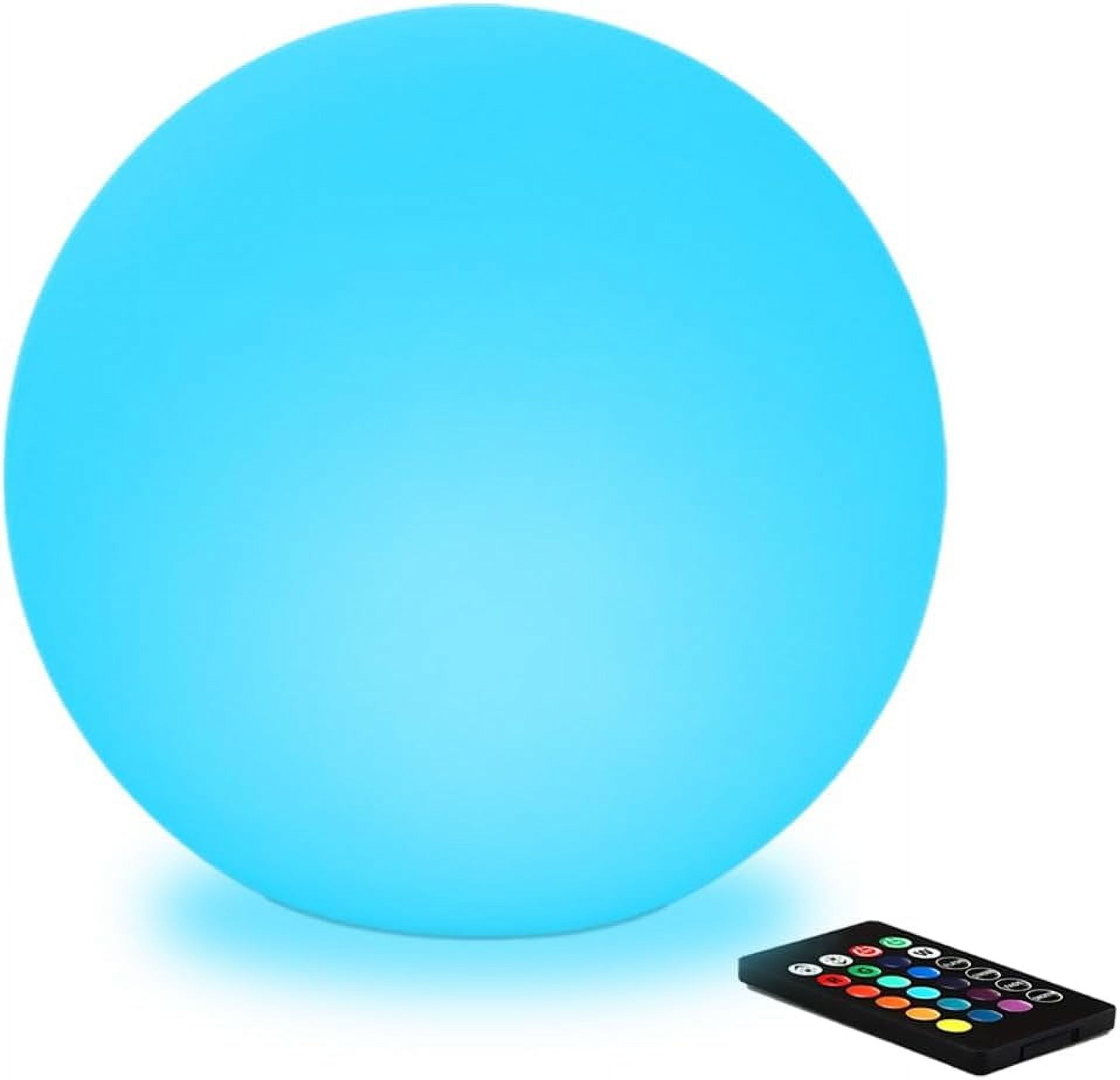 12-in LED Globe Orb Light, Dimmable RGB Color Changing Glowing Orb ...