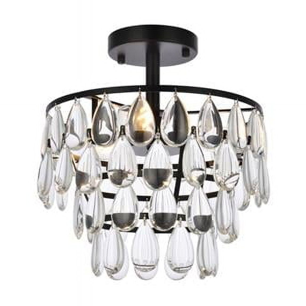 12 in. Mila Flush Mount in Black - Walmart.com