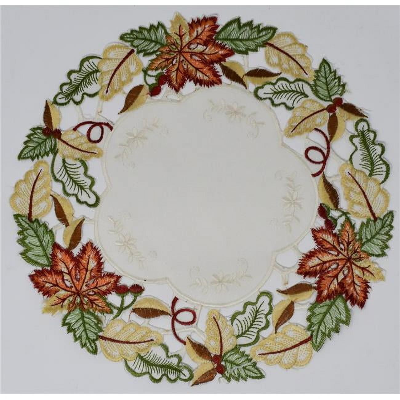 12 in. Multicolored Autumn Leaves Doily - Walmart.com