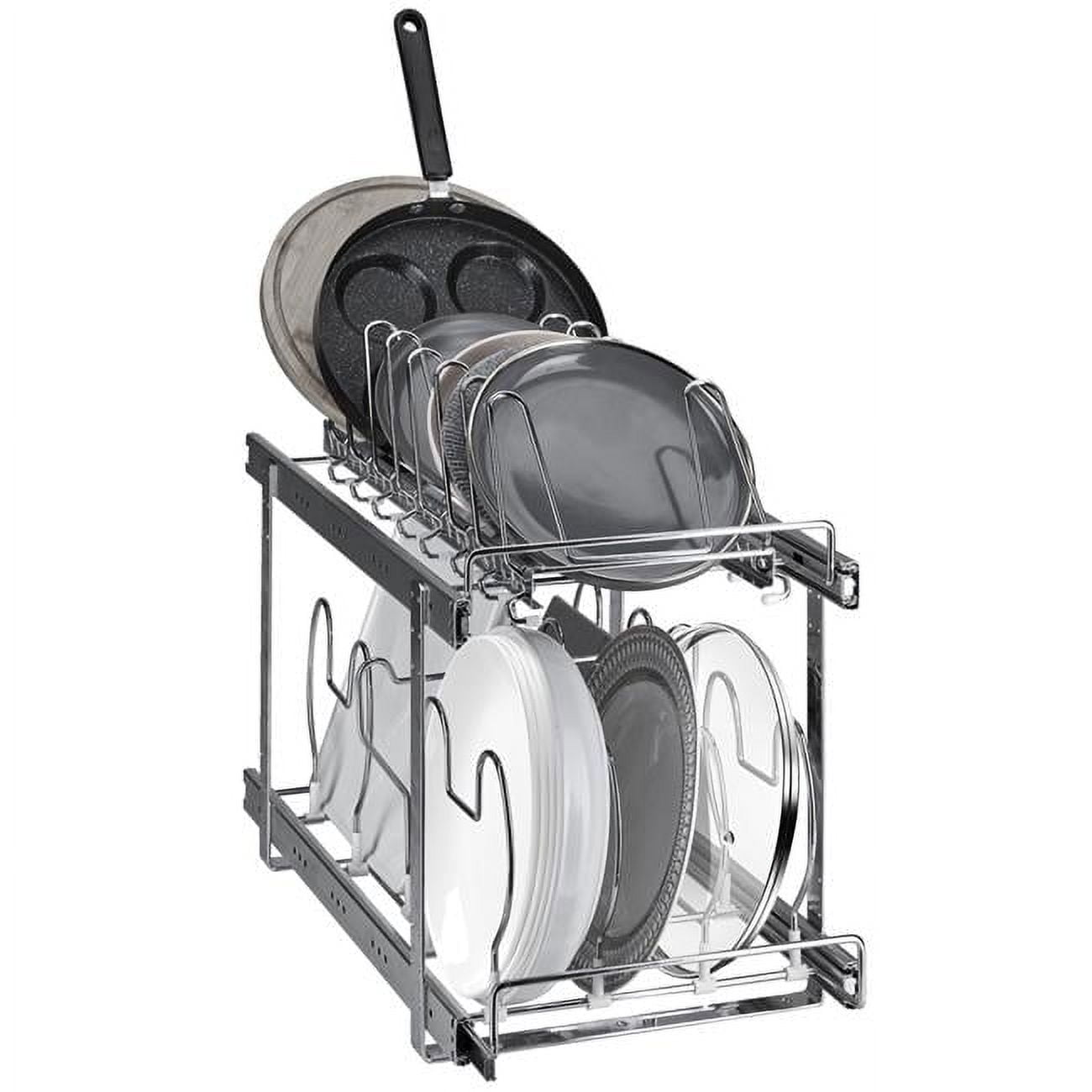 12 in. Pan & Pot Rack 2-Tier Expandable Pull out Under Cabinet ...