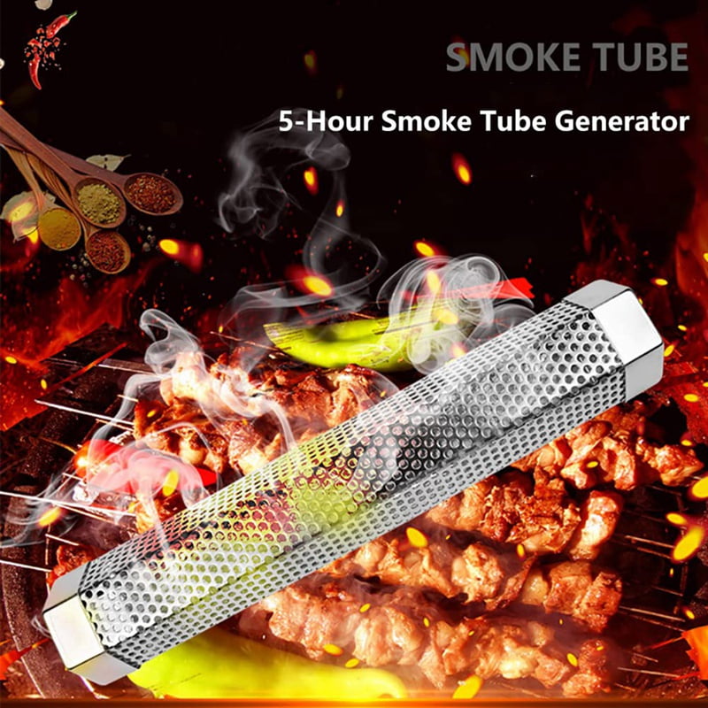 12 in Pellet Smoker Tube Set 5 Hour Smoke Tube Generator for Hot Cold ...
