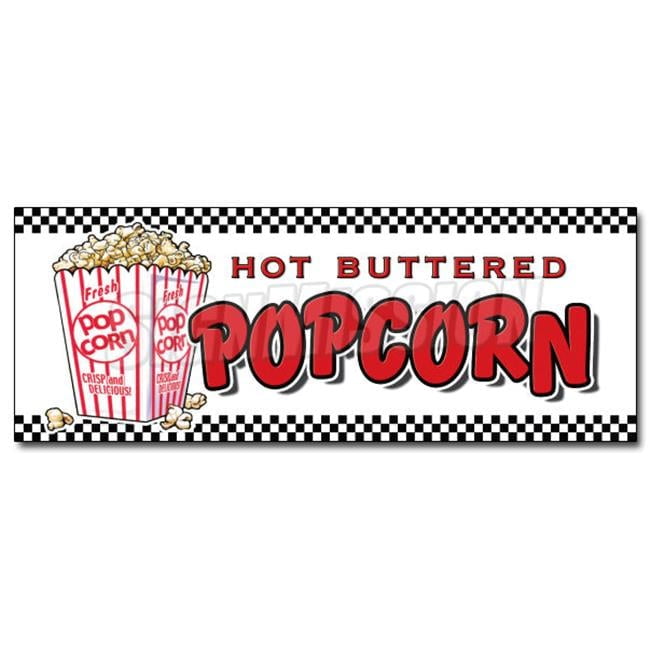 12 in. Popcorn Decal Sticker - Stand Cart Concession - Walmart.com
