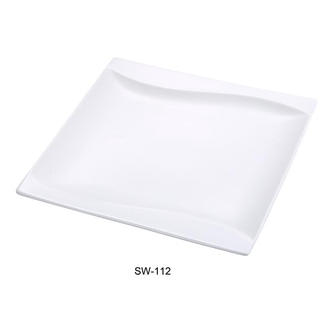 12 in. Porcelain Square Plate, Bone White - Pack of 12 - Walmart.com