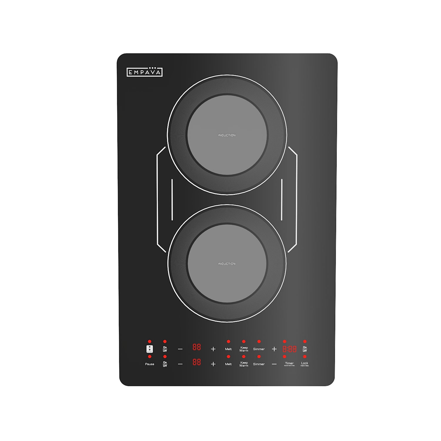 12-in Portable Dual Heating Element 1800-W Countertop Induction Cooktop ...