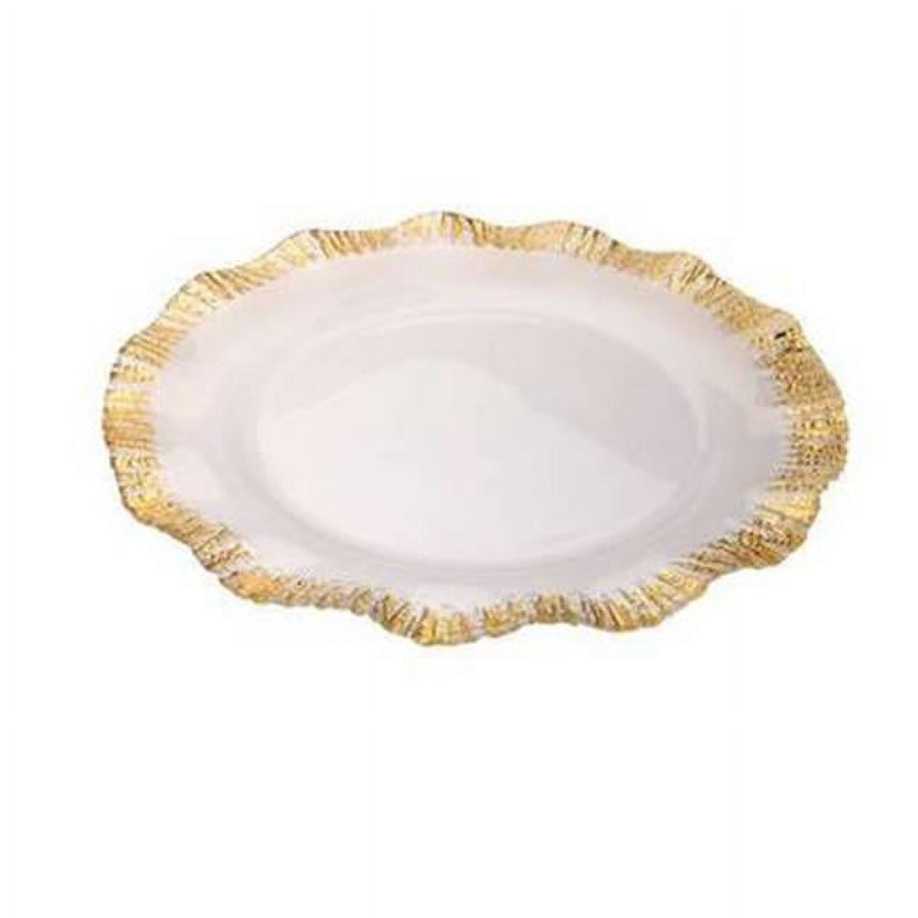 12 in. Scalloped Chargers with Gold- Set of 4 - Walmart.com