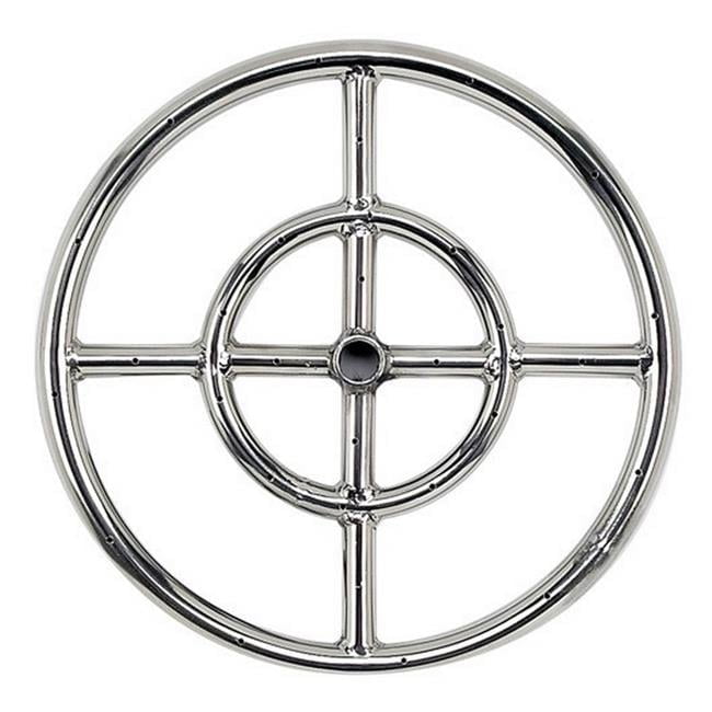 12 in. Single-Ring 304 Stainless Steel Fire Pit Ring Burner - 0.5 in ...