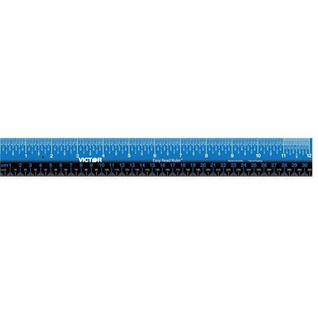 12 in. Tech Easy Read Metal Ruler with Cork Back Blue - Walmart.com