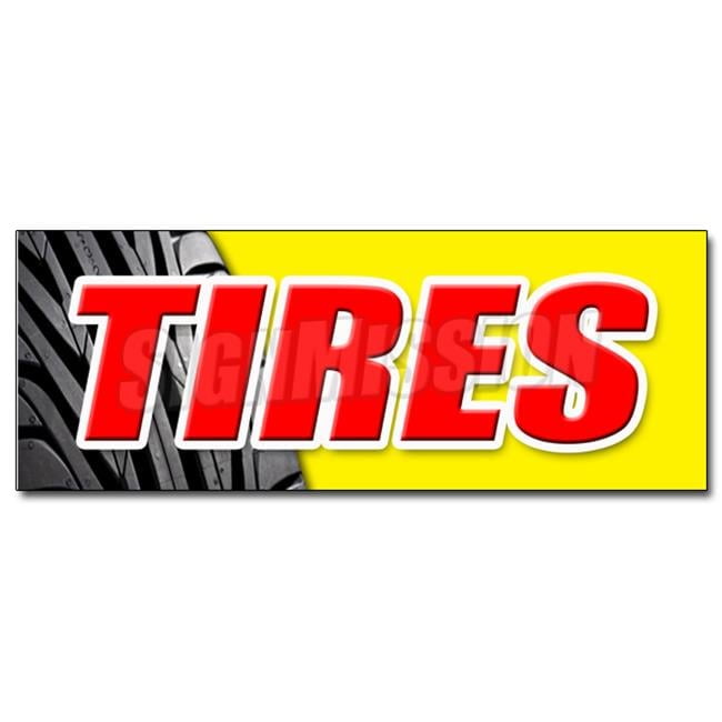 12 in. Tires Decal Sticker - Sale Name Brand Rotation Wheels Oil Change ...