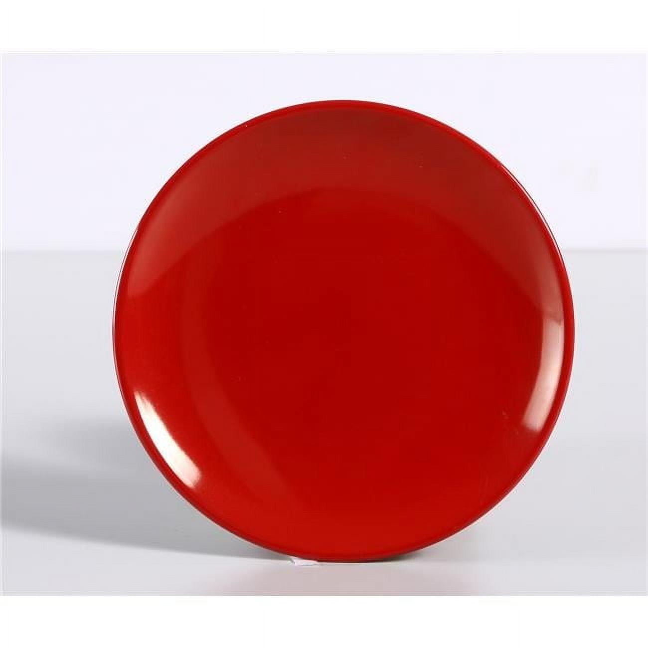 12 in. Two-Tone Round Coupe Shape Plate, Black & Red - Pack of 12 ...