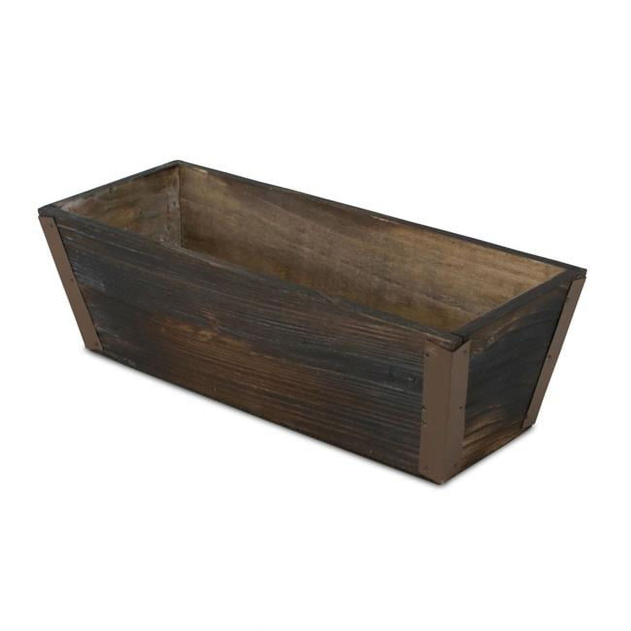 12 in. Wooden Ledge Planter, Brown - Walmart.com