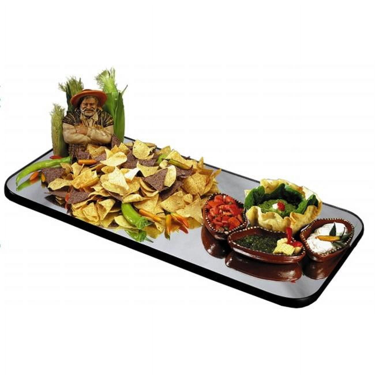 12 in. x 24 in. Rectangular Rimless Glass Mirror Tray - Black vinyl ...