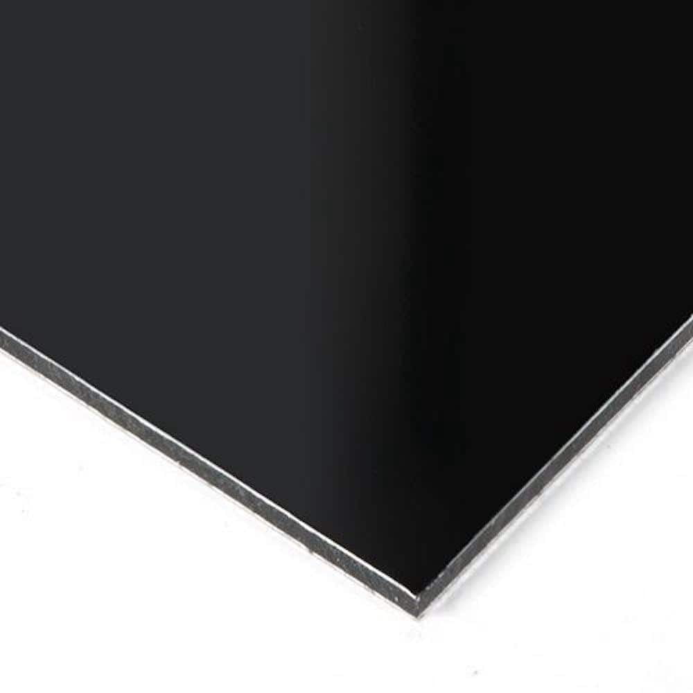 12 in. x 24 in. x 1/8 in. Thick Aluminum Composite ACM Black Sheet ...