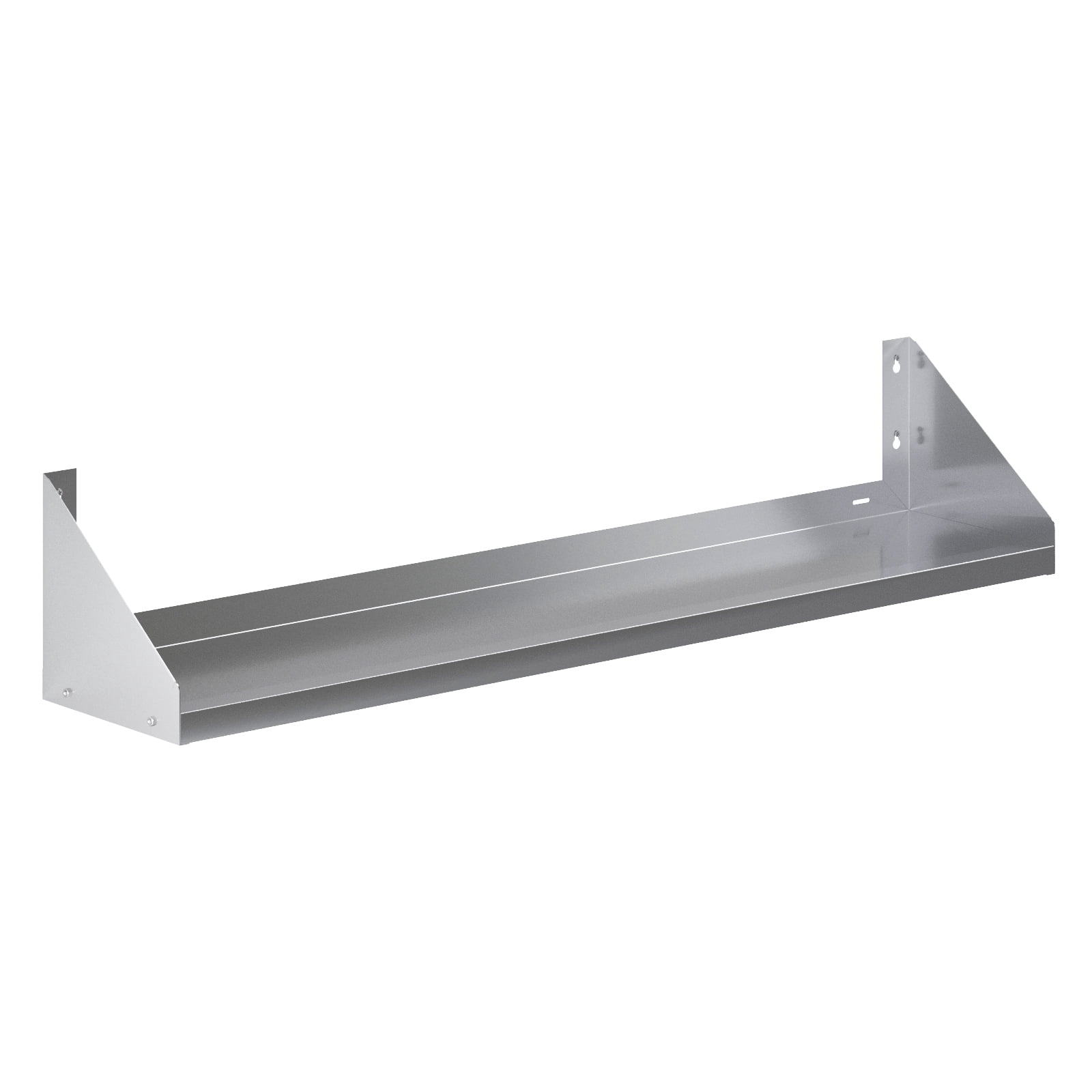 12 in. x 60 in. Stainless Steel Wall Shelf with Side Guards. NSF ...
