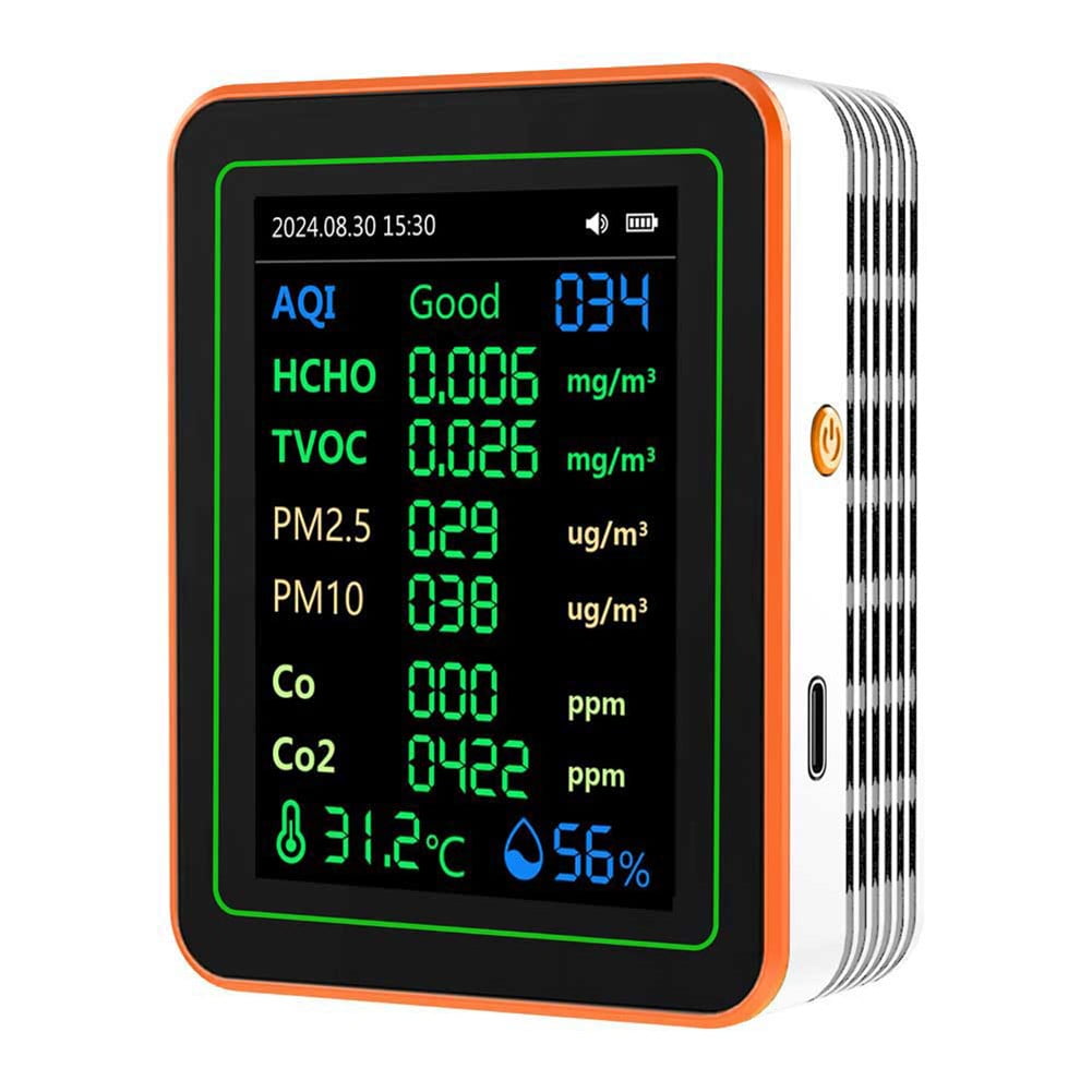 12 In1 Carbon Dioxide Monitor Pm2.5/Tvoc Air Quality Temperature ...