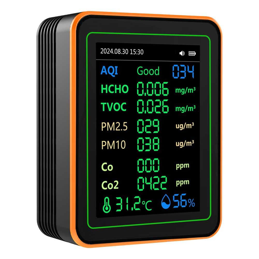 12 in1 Carbon Dioxide Monitor PM2.5/TVOC Air Quality Temperature ...