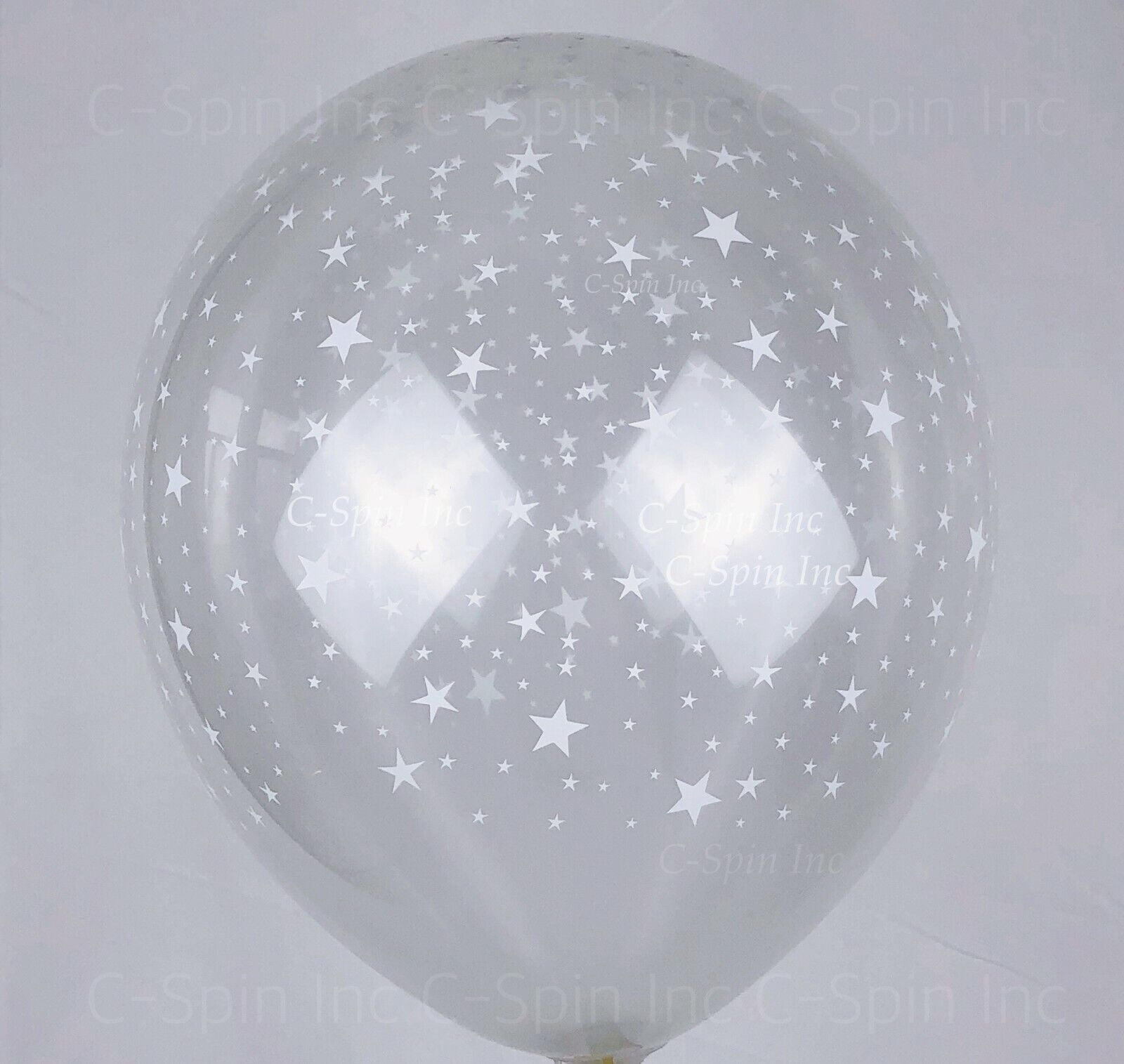 12 inch 100x Clear w Star Transparency Latex Thick Party Balloon Helium ...