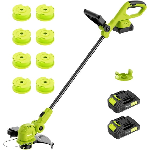 12-inch 20V Cordless String Trimmer with Charger, 2 X 2.0Ah Battery ...