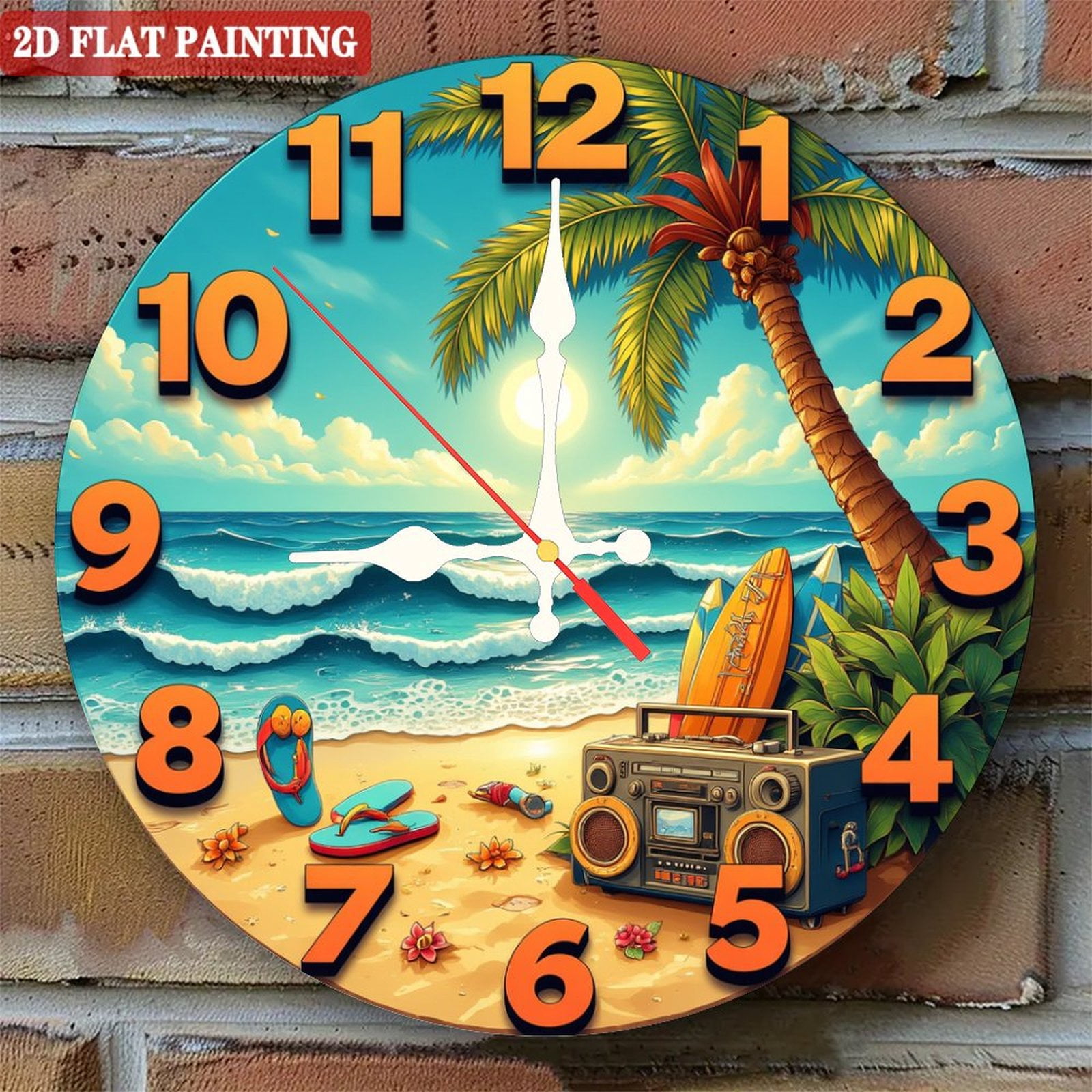 12-inch (30CM) artistic decorative wall clock; Coastal vibes with a ...