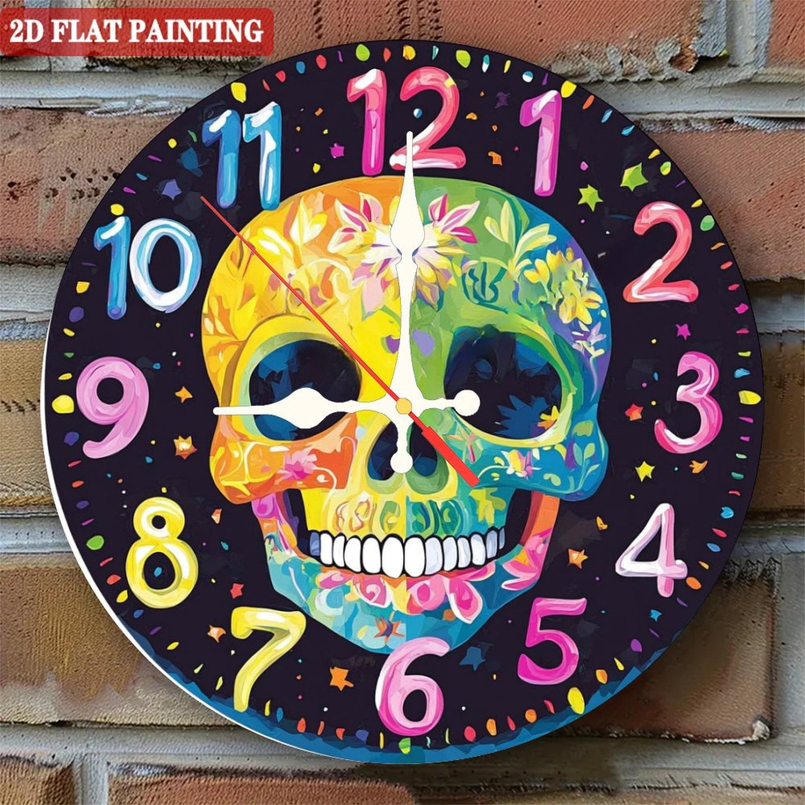 12-inch（30cm） art decorative wall clock，A clock face featuring a cute ...