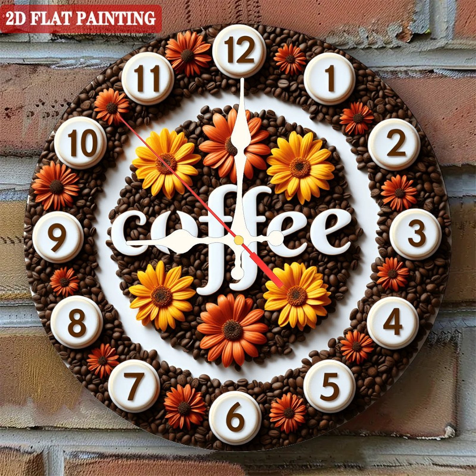 12-inch（30cm） art decorative wall clock，A clock face with a swirling ...