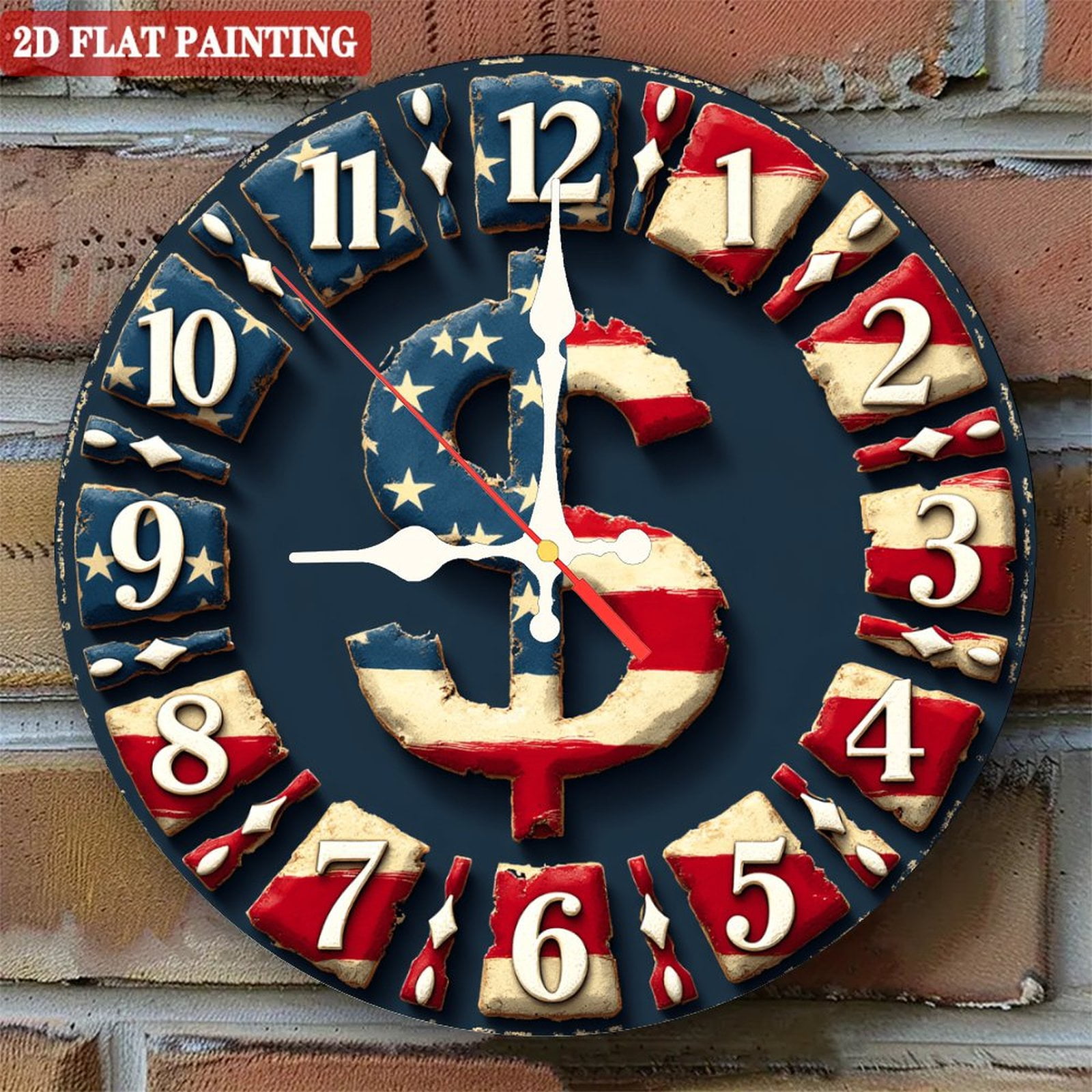 12-inch（30cm） art decorative wall clock，A cute pink mouse surrounded by ...